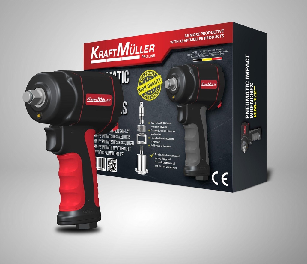 CLÉS À CHOC PNEUMATIQUES KRAFT MÜLLER KM-1/2M | BRICOETO